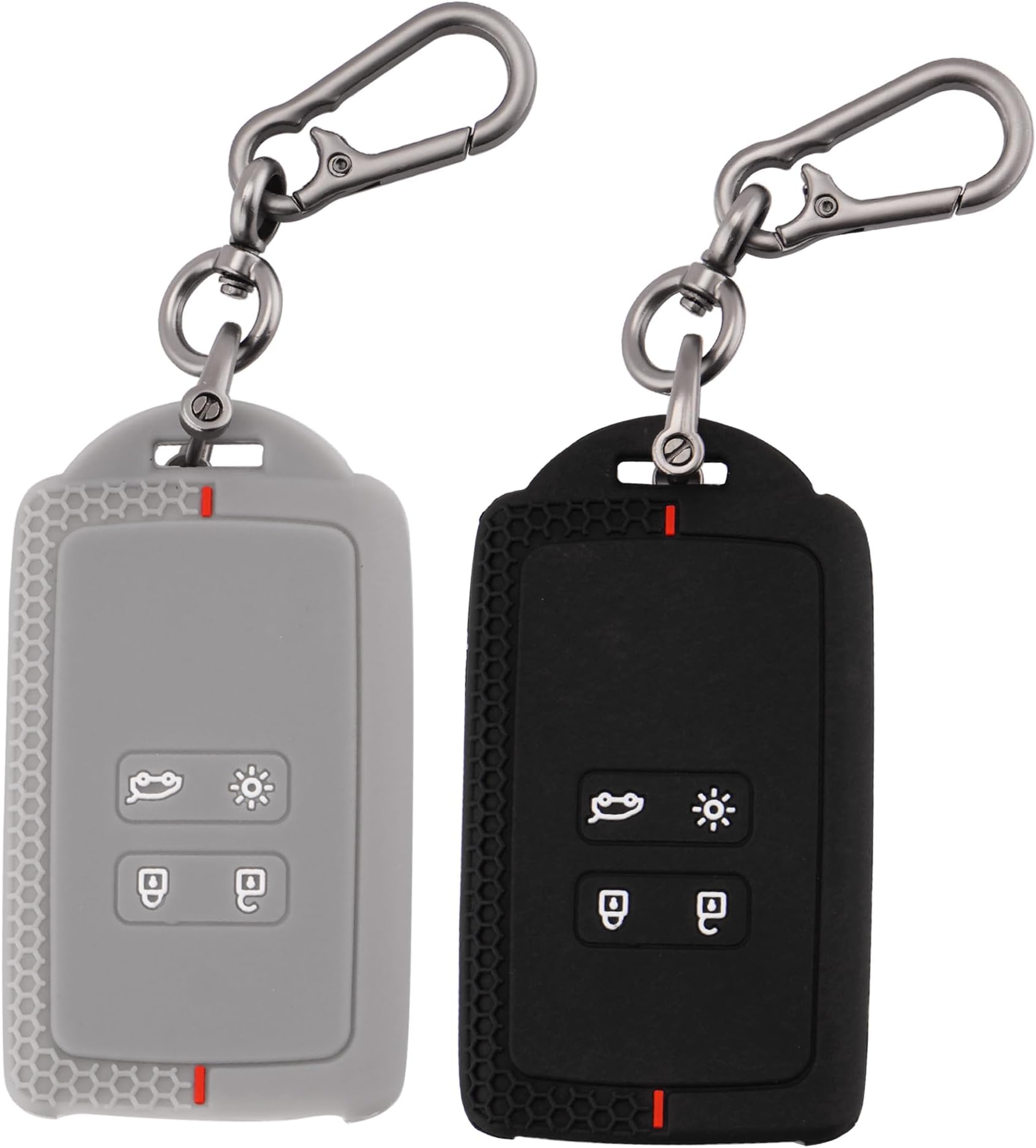 QIULIFAN Key Card Case Key for Renault Fob 4 Buttons Leather Key Cover ...