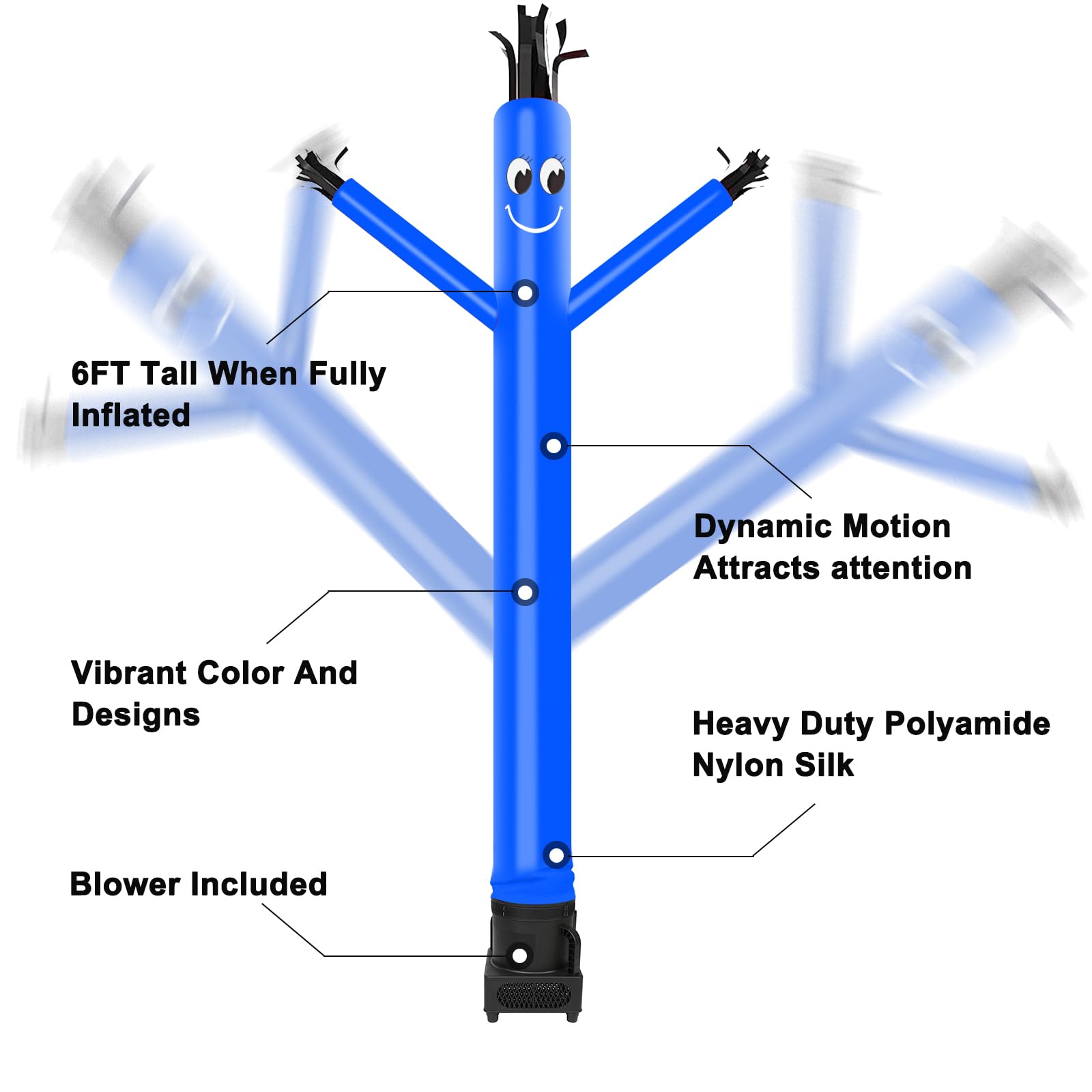 MOUNTO 6FT Fly Puppet Dancer with 1/3hp Blower Complete Set (BLUE)