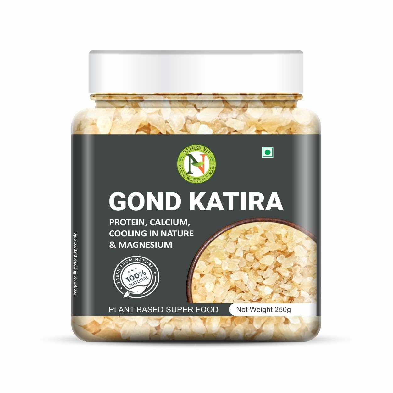 NatureVit Pure Gond Katira 250g (Edible Almond Gum) | High Cooling ...