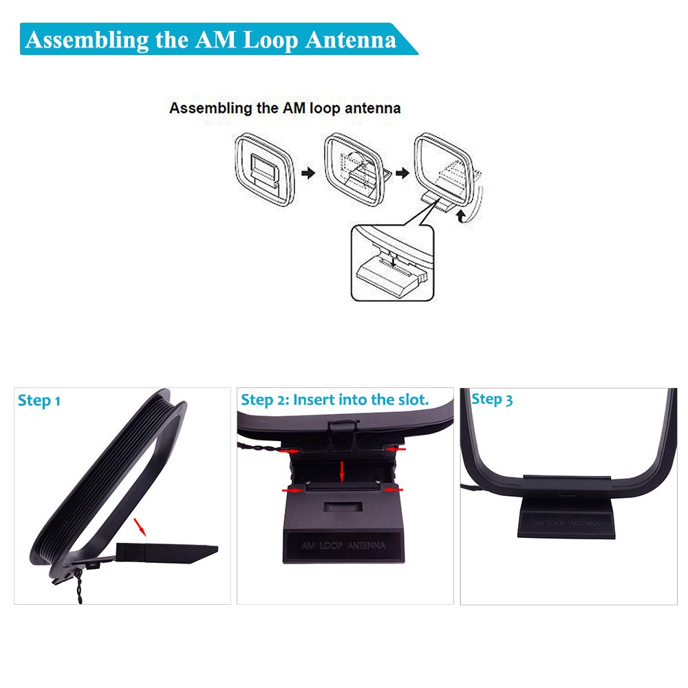 Buy Fancasee AM Loop Antenna with 3 Pin Plug Connector Adapter for 3 ...