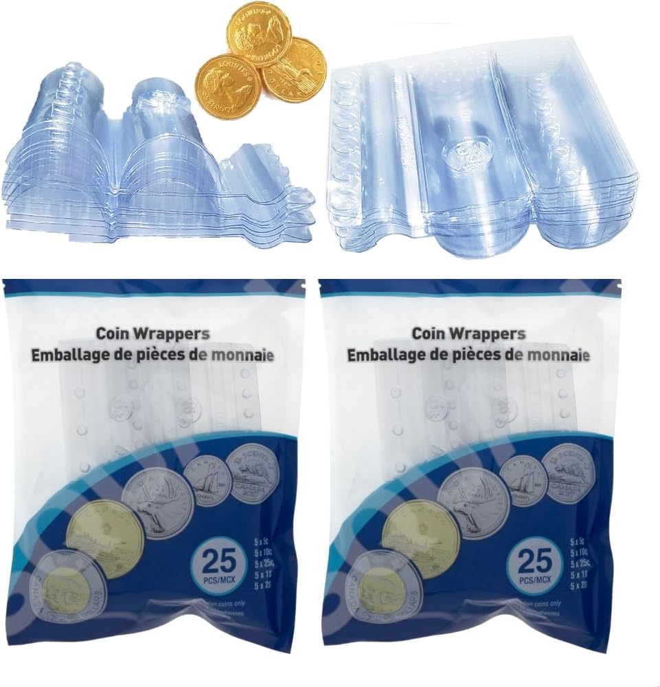 Coin Rollers Canadian Delight: 10 Plastic Wrappers Each for Nickels ...