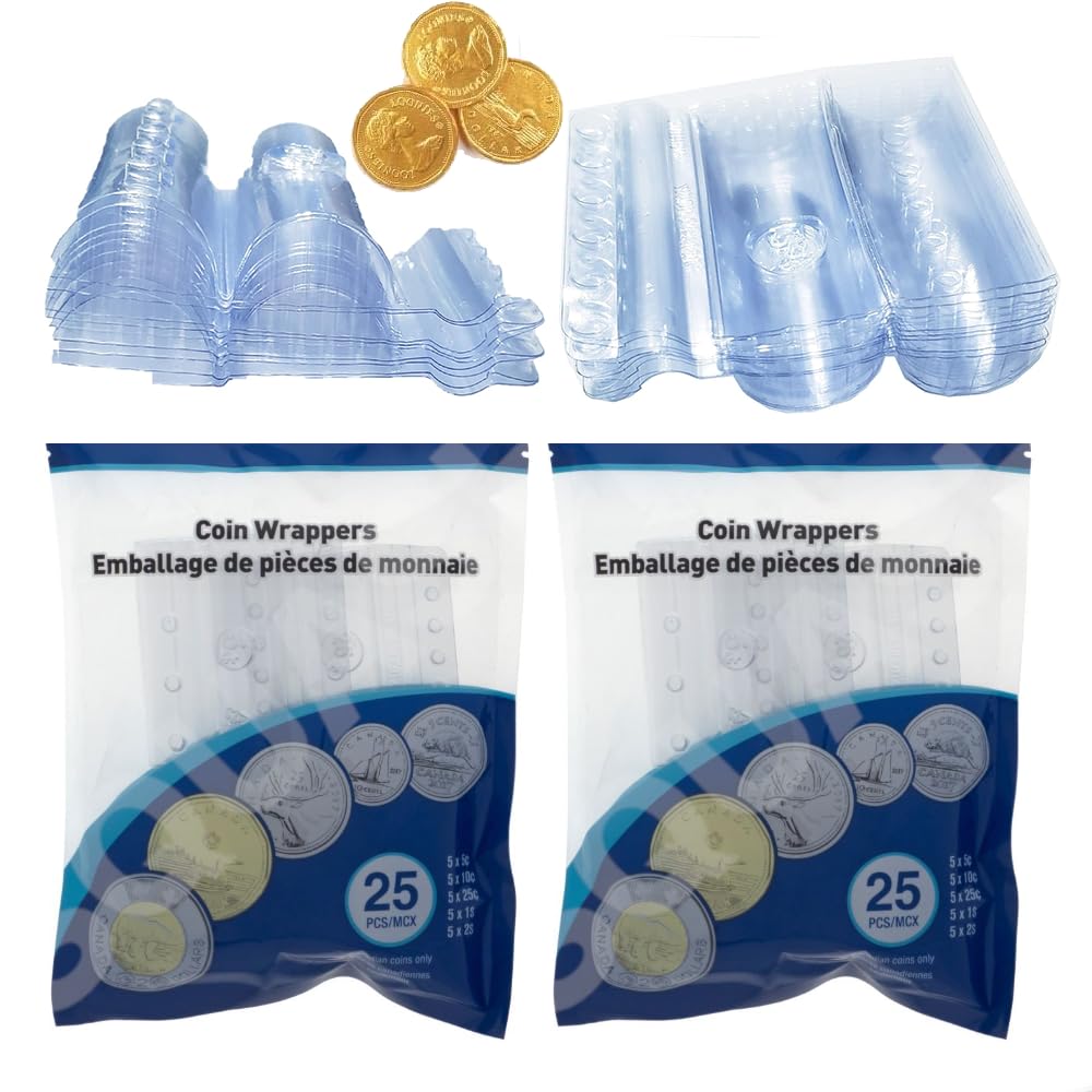 Coin Rollers Canadian Delight: 10 Plastic Wrappers Each for Nickels ...