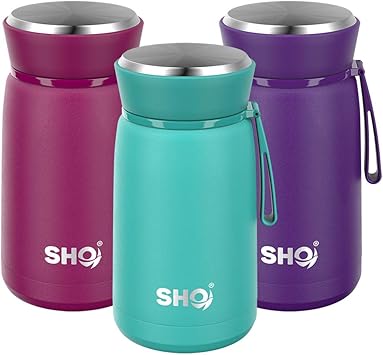 SHO Food Flask - Vacuum Insulated, Double Walled Stainless Steel Food ...