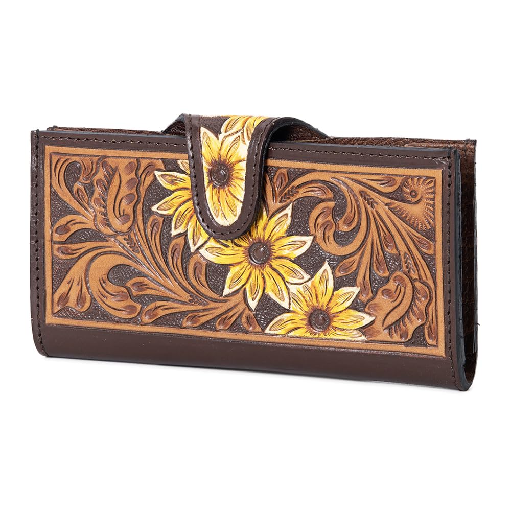 American Darling Wallet Hand Tooled Hair On Genuine Leather Western ...