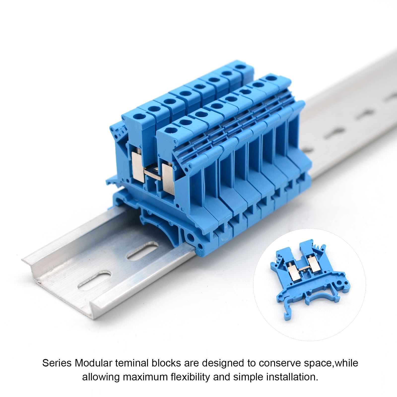 Snapklik.com : Blue UK-2.5B Rail Type Terminal Block Voltage And ...