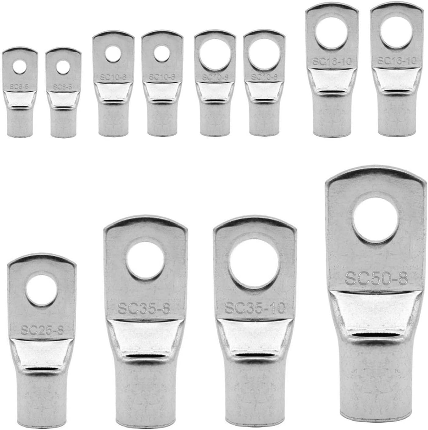 Amazon.com: GSGC 10/25/50/100pcs Copper Lug Ring Wire Connectors Cable ...