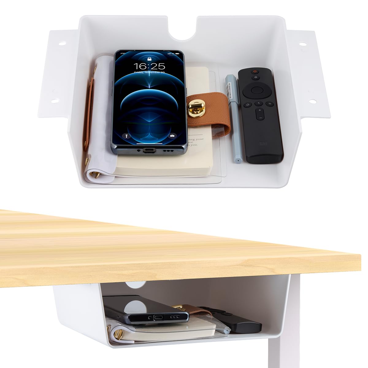 Amazon.com: 1 Pack Adhesive Under Desk Hanging Shelf Mount Drawer ...