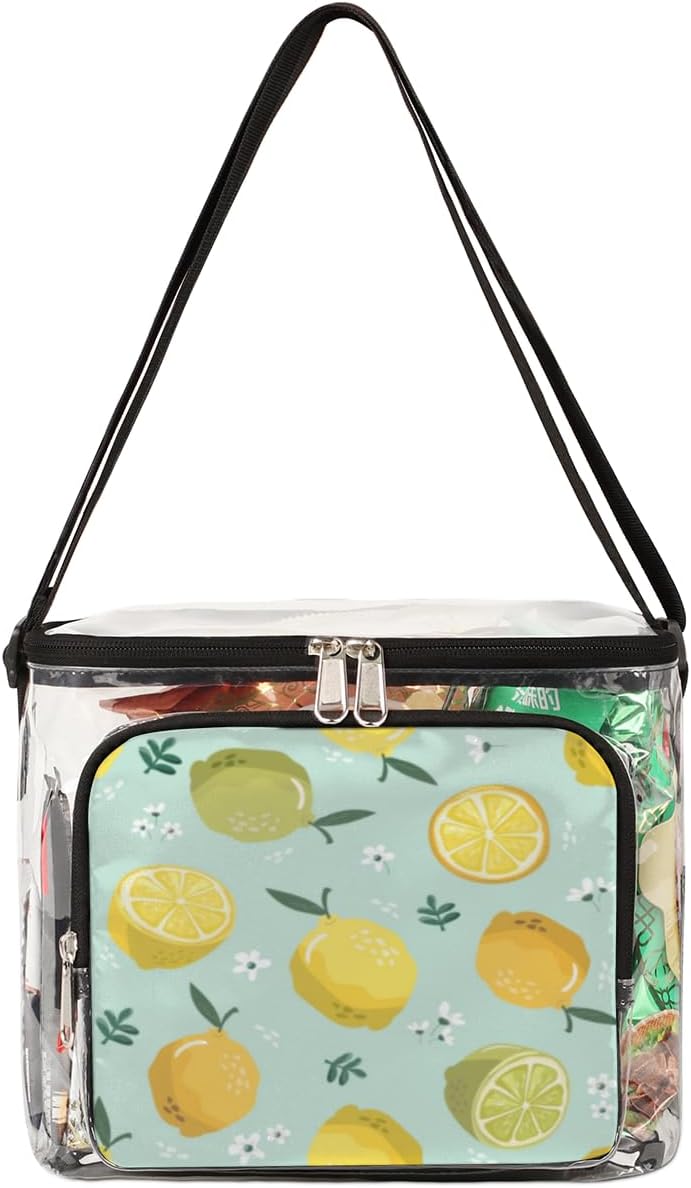 Amazon.com: Lemon Mint Teal Clear Lunch Bags For Work See Through ...