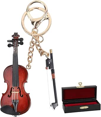 Amazon.com: GEBIBB Musical Instrument Keychain, Miniature Violin ...