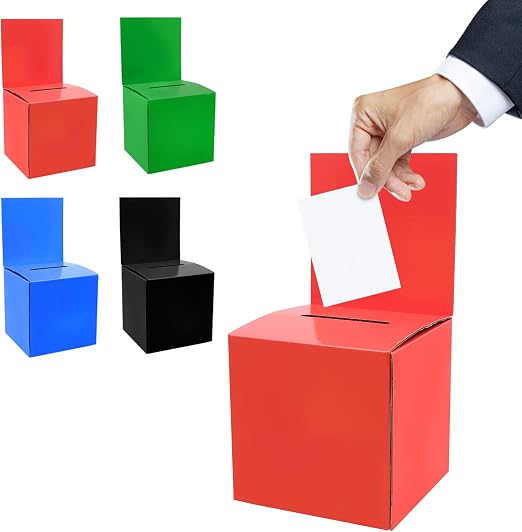 AMJKEJI 4 Colors Ballot Box Donation Charity Boxes Cardboard Raffle ...