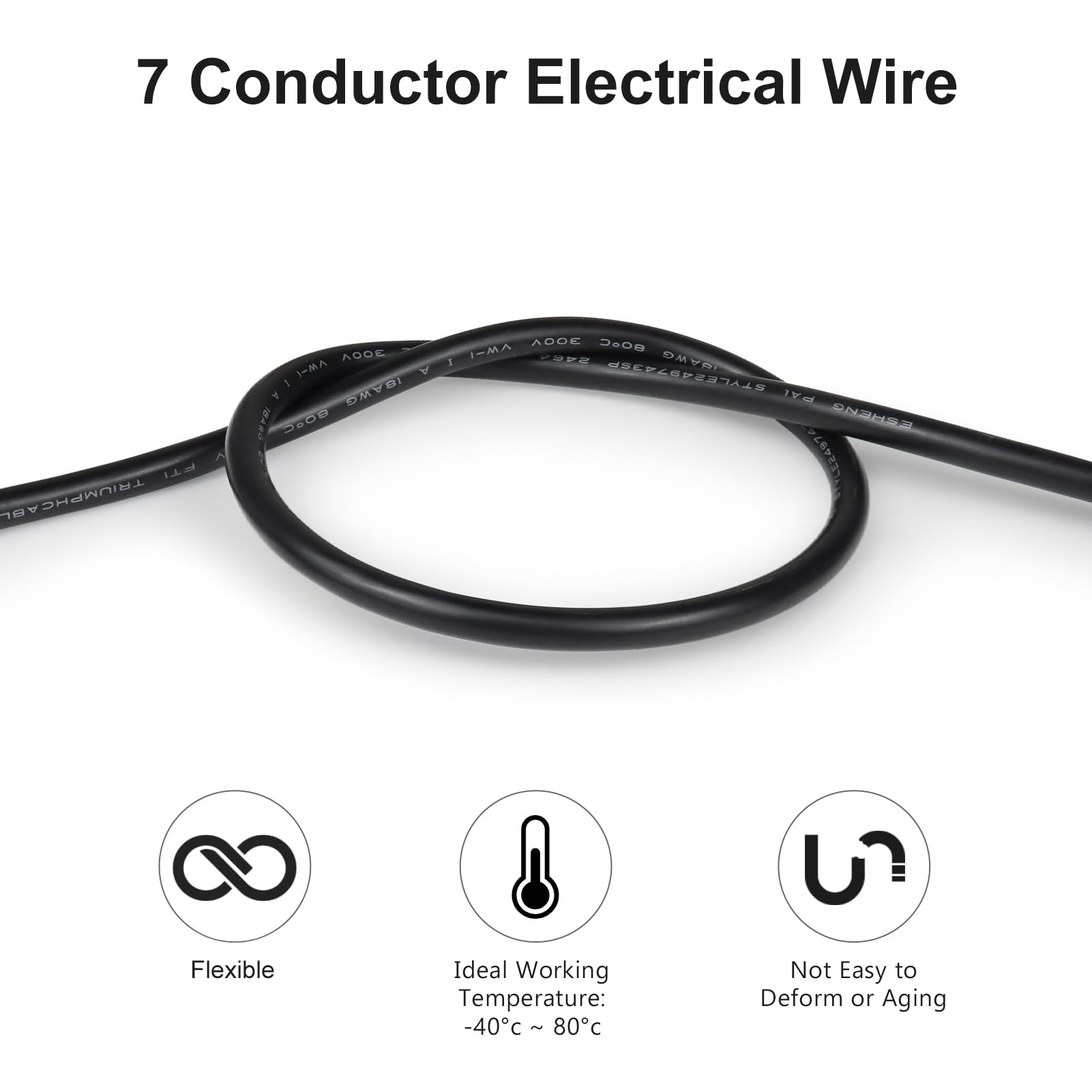 Snapklik.com : 20 Gauge 7 Conductor Electrical Wire, 50FT 20AWG PVC ...