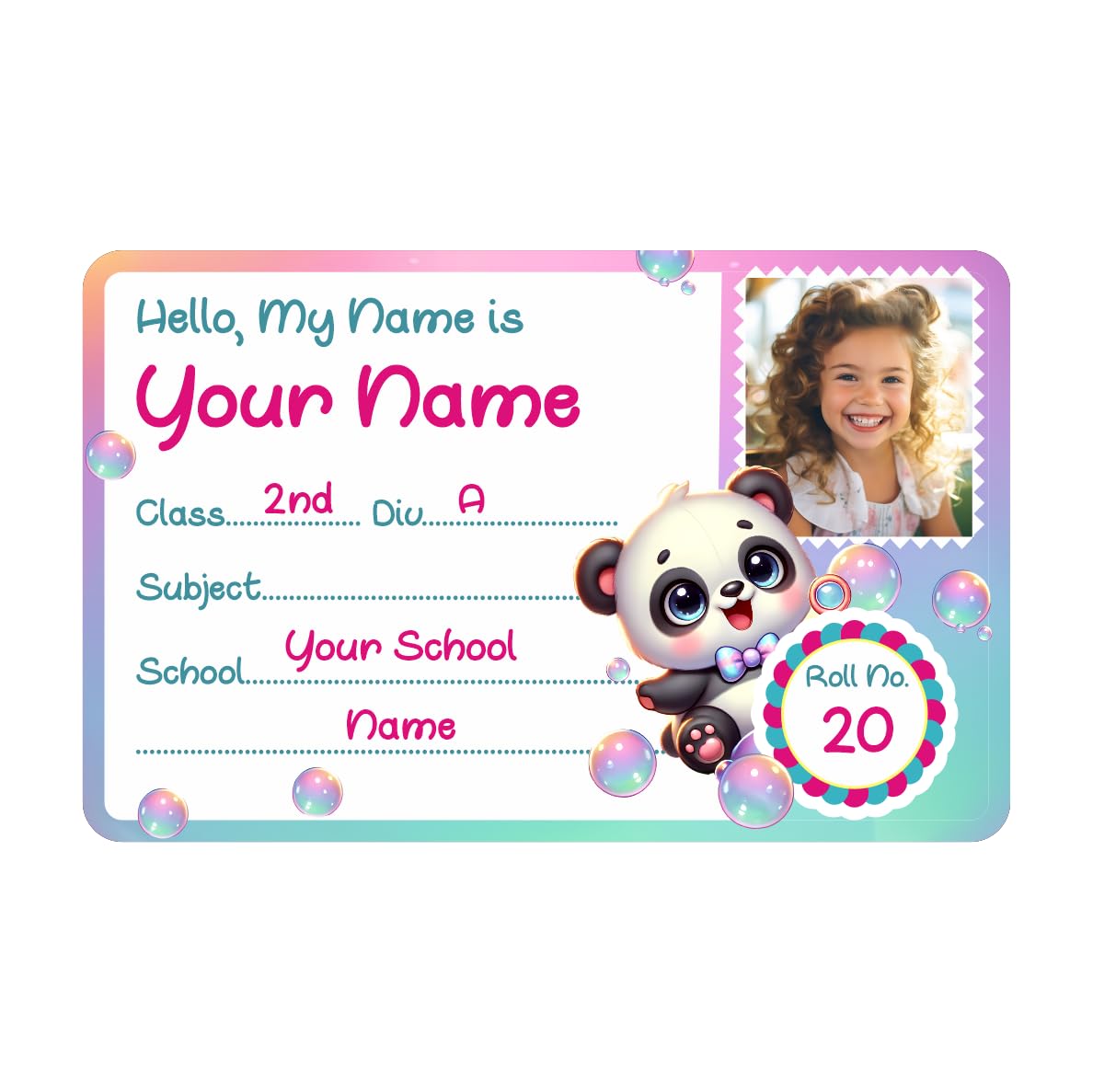 GRAFICATIVE Customized Name Slip for Children, 25 pcs, Label Sticker ...