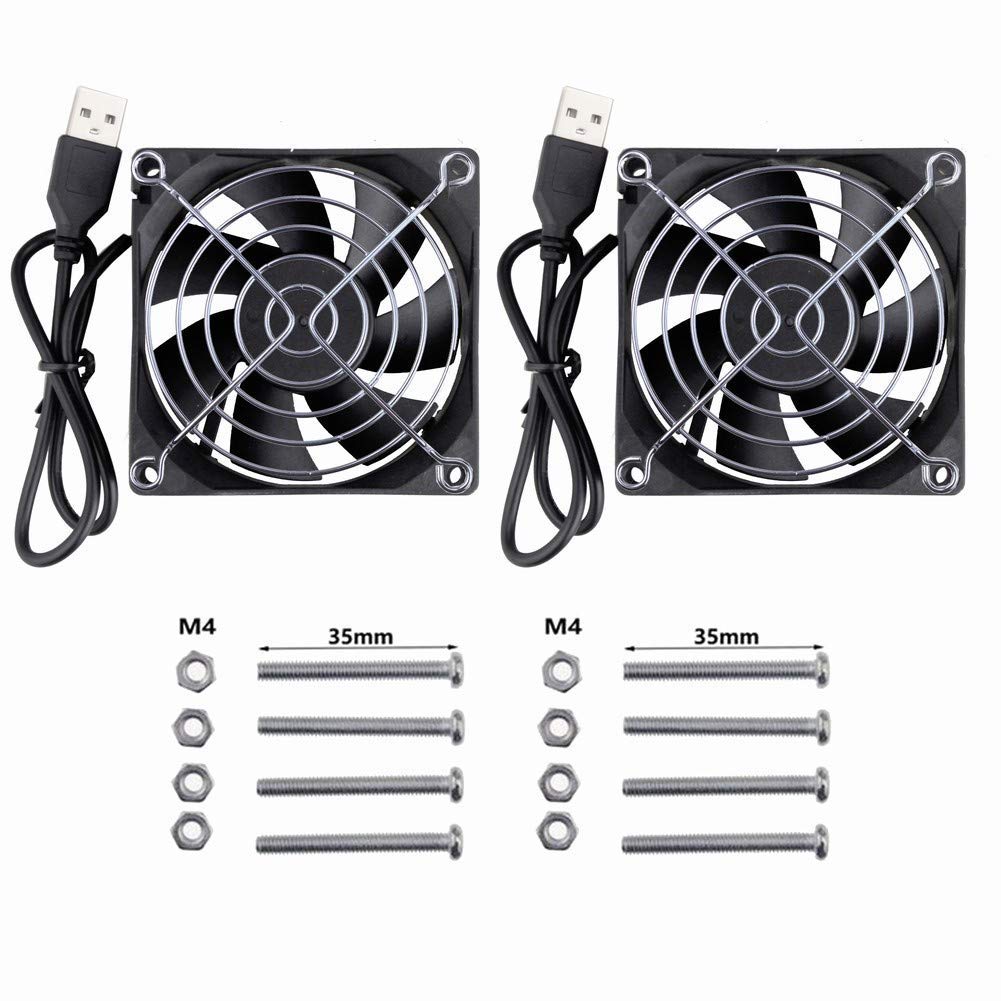 Snapklik.com : Dual 80mm USB Fan 80mm X 25mm 5V For Receiver DVR ...