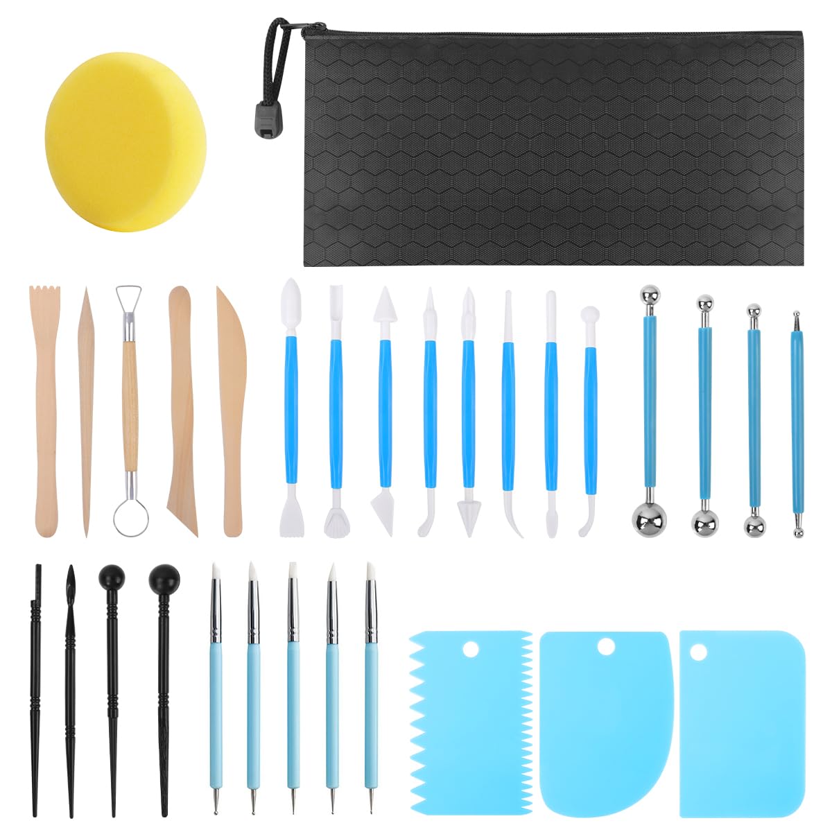 Amazon.com: AULEEP Clay Sculpting Tools Kit, 31PCS Air Dry Clay Tool ...