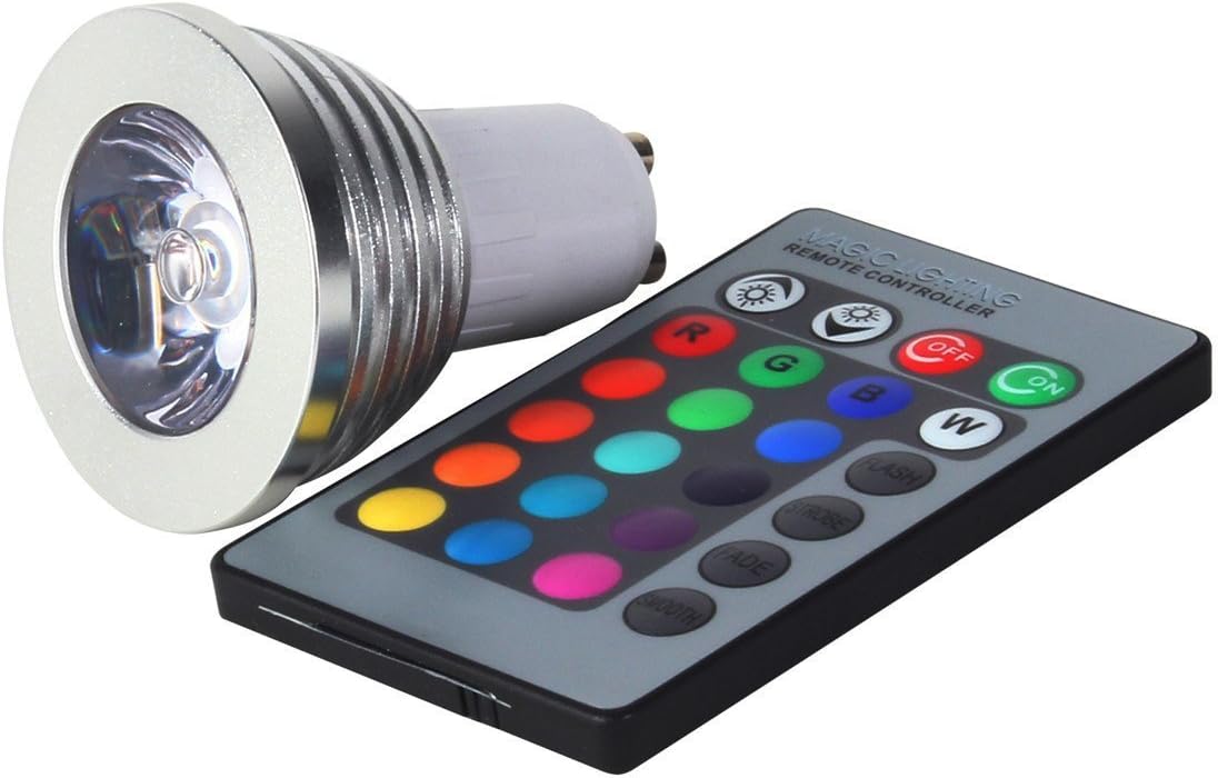 GU10 Multi-Color LED Light Bulb with Remote Control (GU10 RGB) : Amazon ...