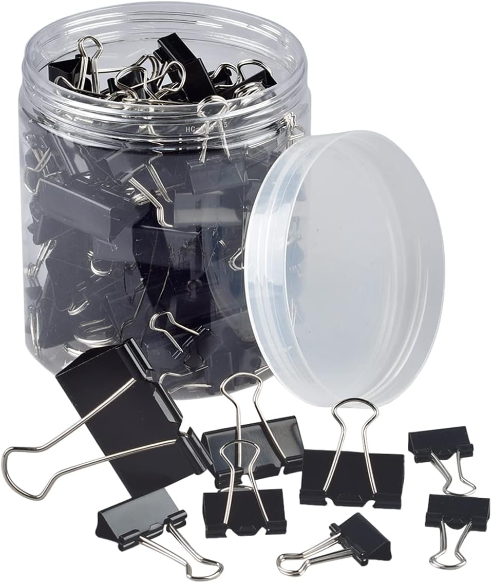 Paper Binder Clips Paper Clamps 120pcs,6 Assorted Sizes,Jumbo, Large ...