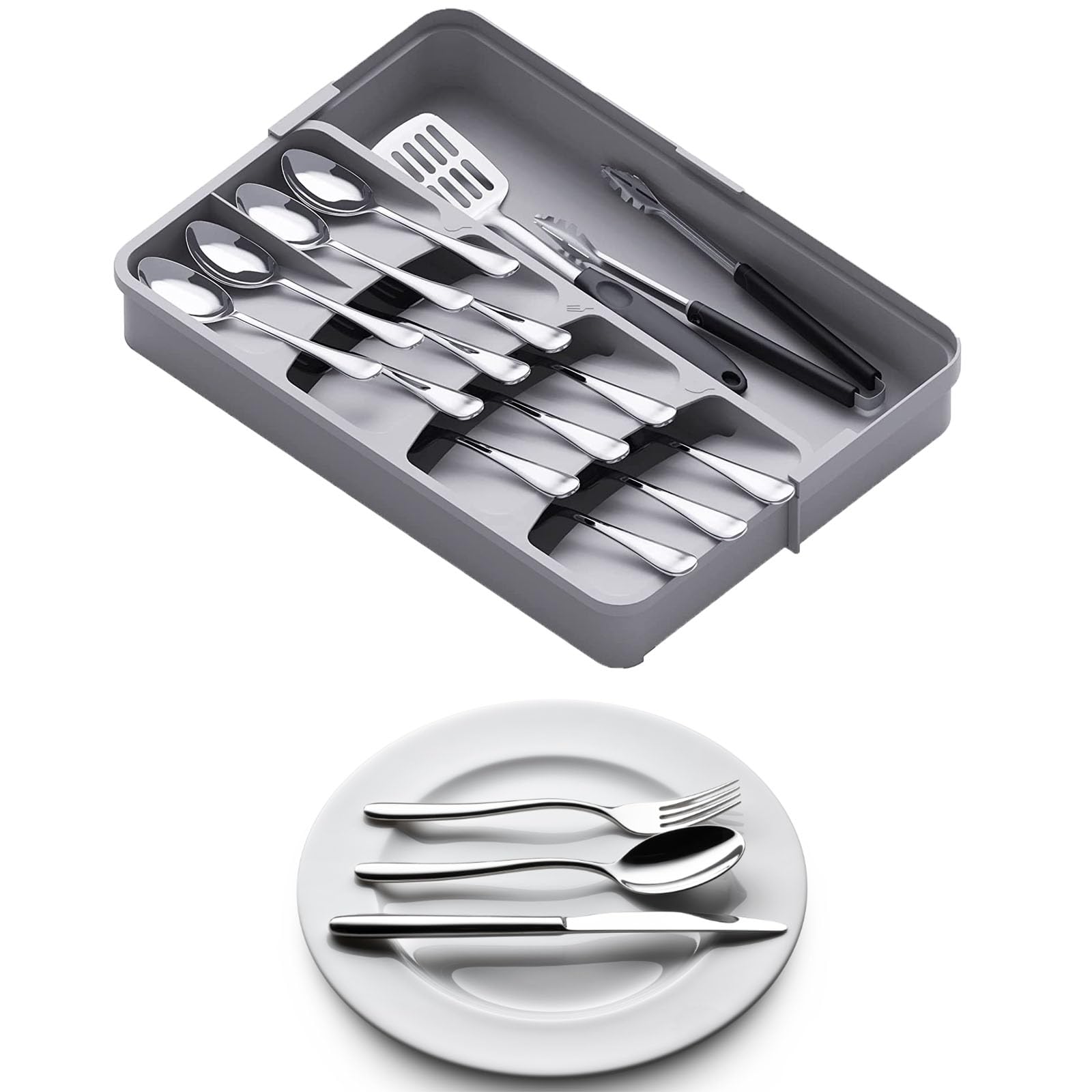 Cutlery Drawer Organiser, Cutlery Tray Drawer Organiser, Expandable ...