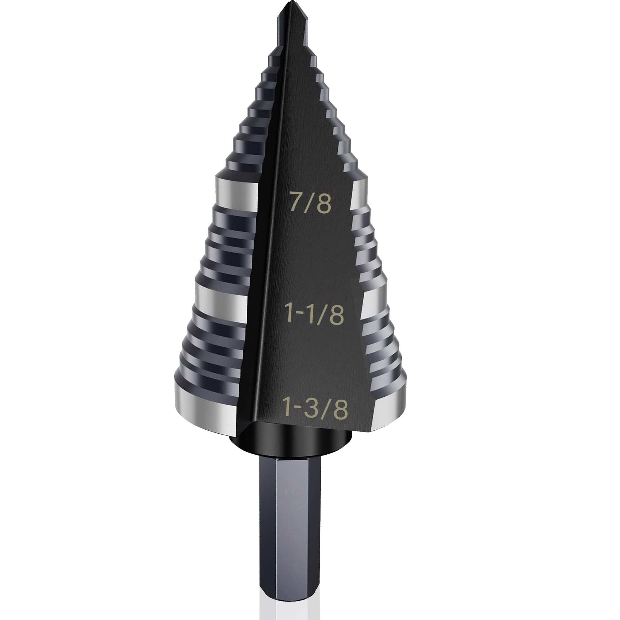 AIMLENTOOL 1/4 to 1-3/8 Inch Step Drill Bit, M2 High-Speed Steel Double ...