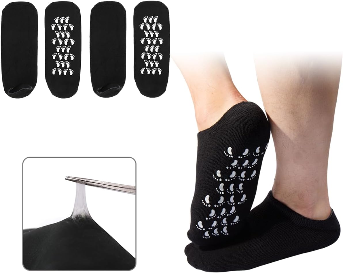 Amazon.com : Aphlos Men's Silicone Moisturizing Socks 2 Pairs Pink ...