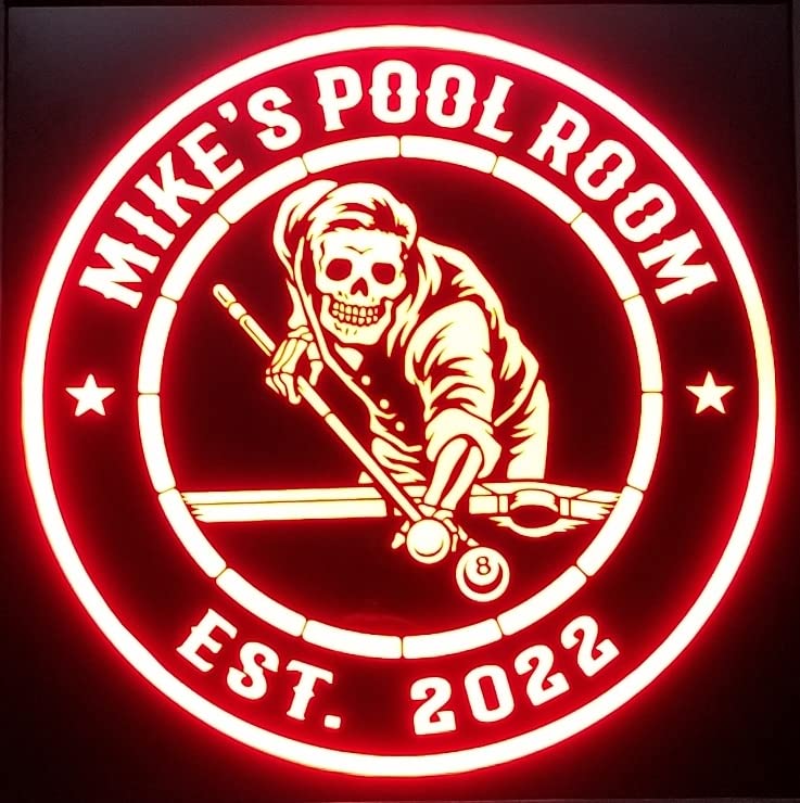 Amazon.com: Led Custom Signs - Handmade - Pool Room Sign - Led ...