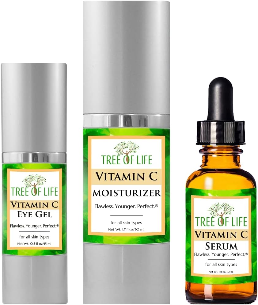 Amazon.com: Tree of Life Vitamin C Serum for Face w/ 1.7 Oz Moisturizer ...