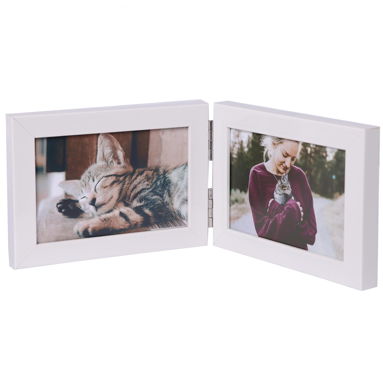 Amazon.com - SaZiCat Double Picture Frame Horizontal Hinged PS Photo ...