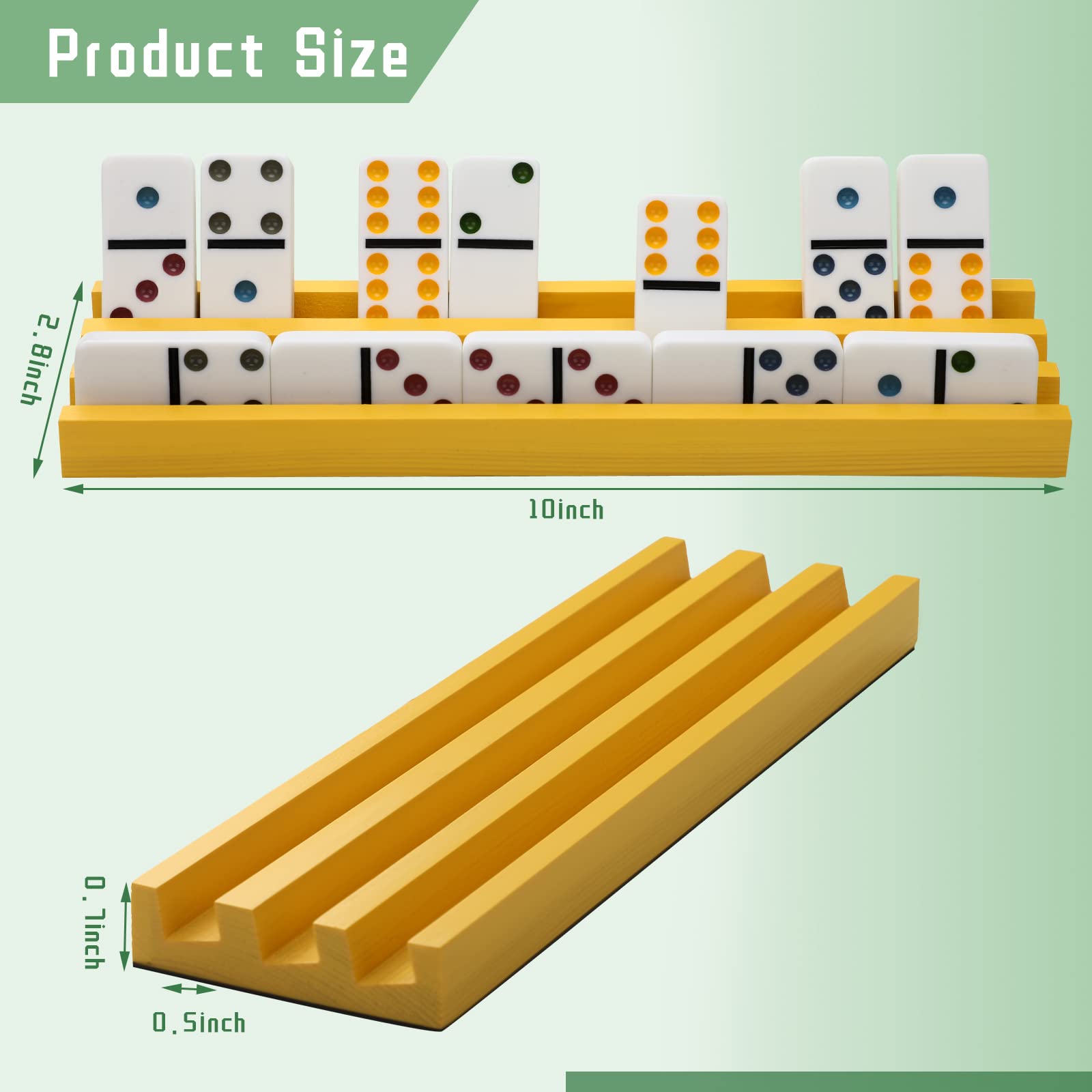 Tatuo 8 Pcs Colorful Domino Trays Wooden Domino Racks Wood Domino ...