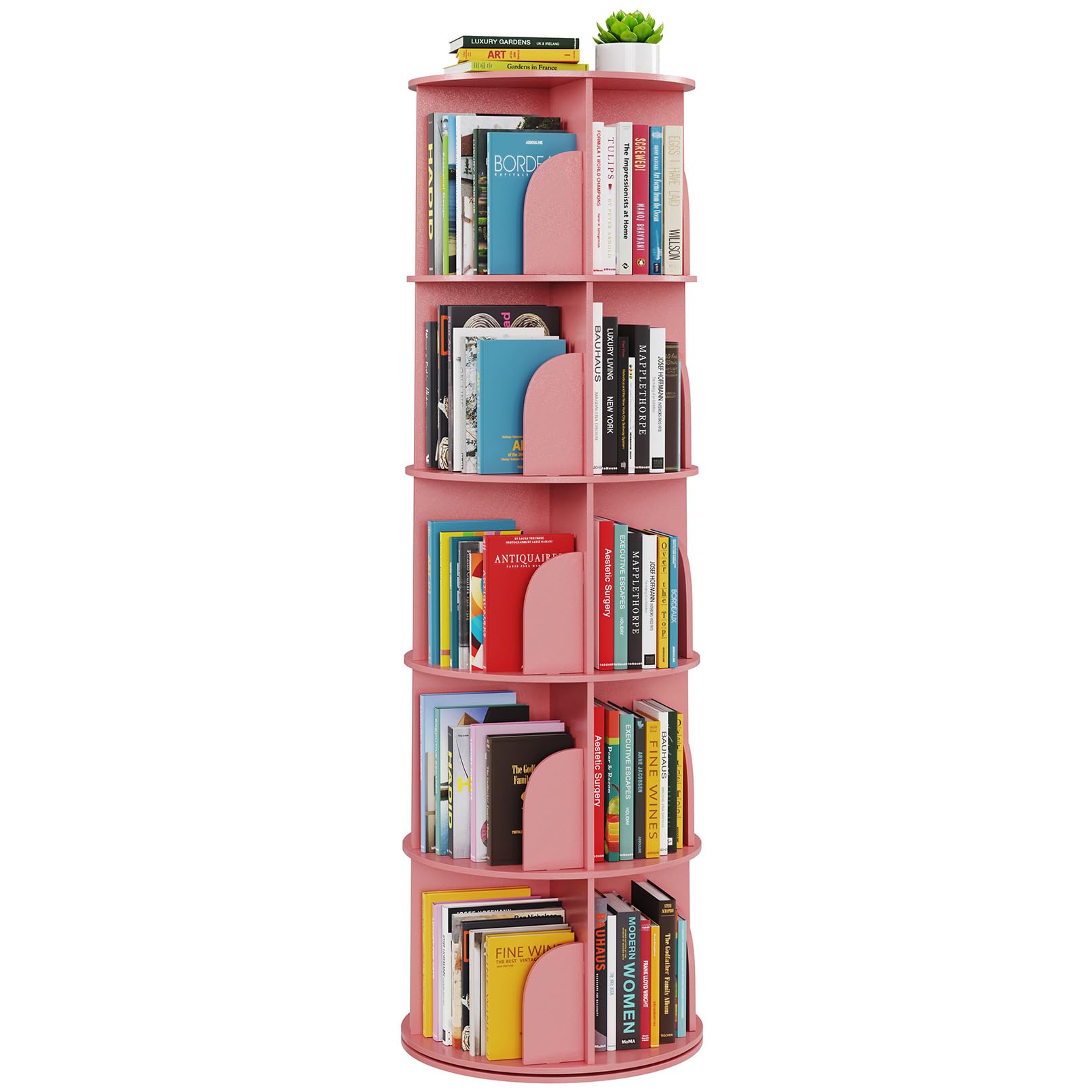 Snapklik.com : 5 Tier Rotating Bookshelf Tower, Spinning Bookcase Lazy ...