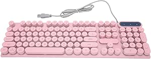 USB Wired Computer Keyboard, Full Size 104 Keycaps Round Backlit ...