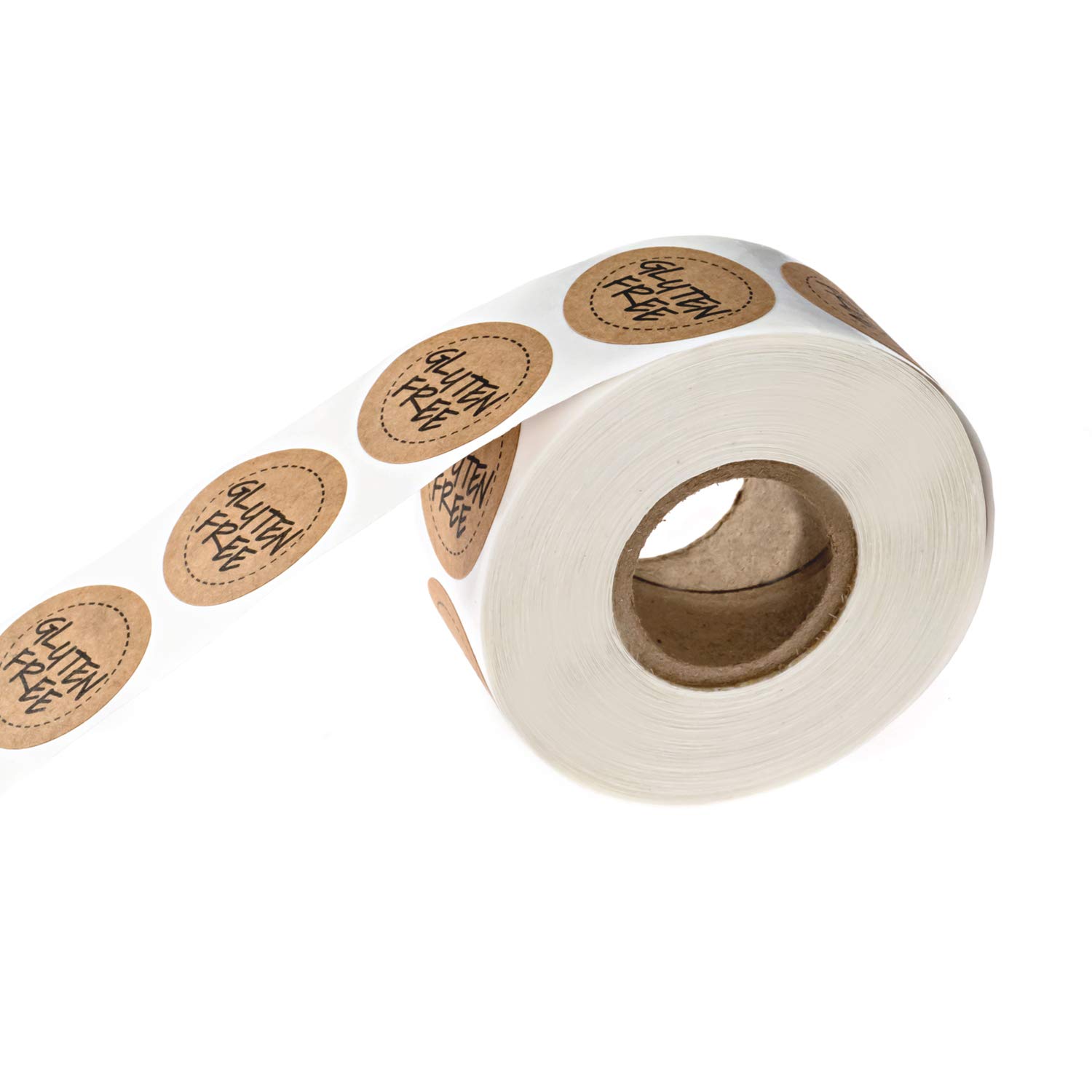 Snapklik.com : Gluten Free Kraft Stickers / 500 Brown Kraft Circle ...
