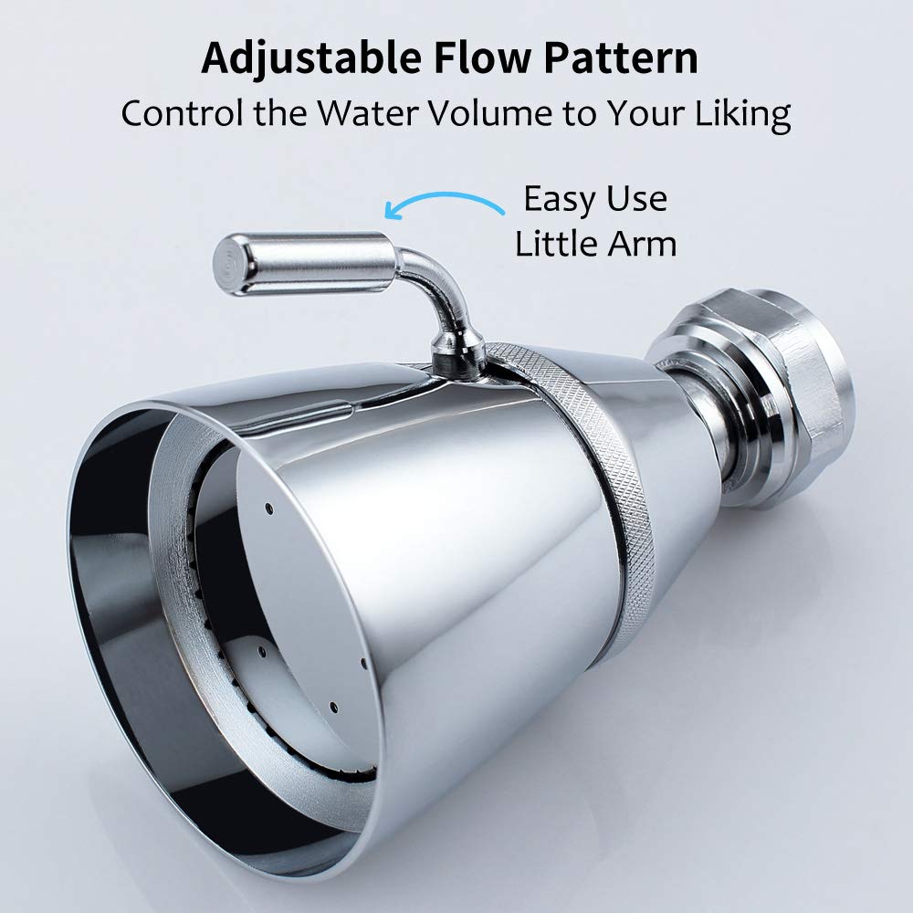 Snapklik.com : High Flow Shower Head, Angle Simple Solid Brass