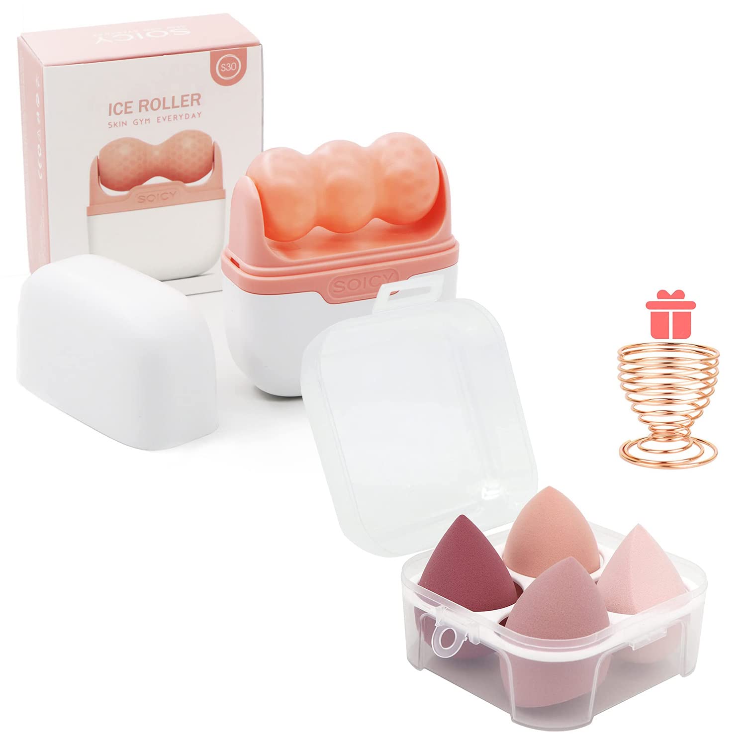 Amazon.com : Ice Roller for Face and Eyes and Beauty Sponge Foundation Blending Blender with 1 ...