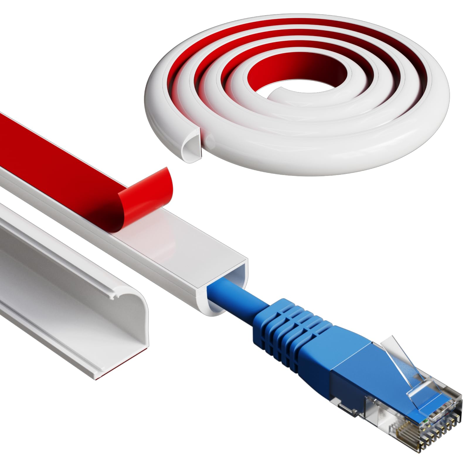 Esufeir 39"/1m White One Cord Trunking for Electric Cables,Soft Pvc ...