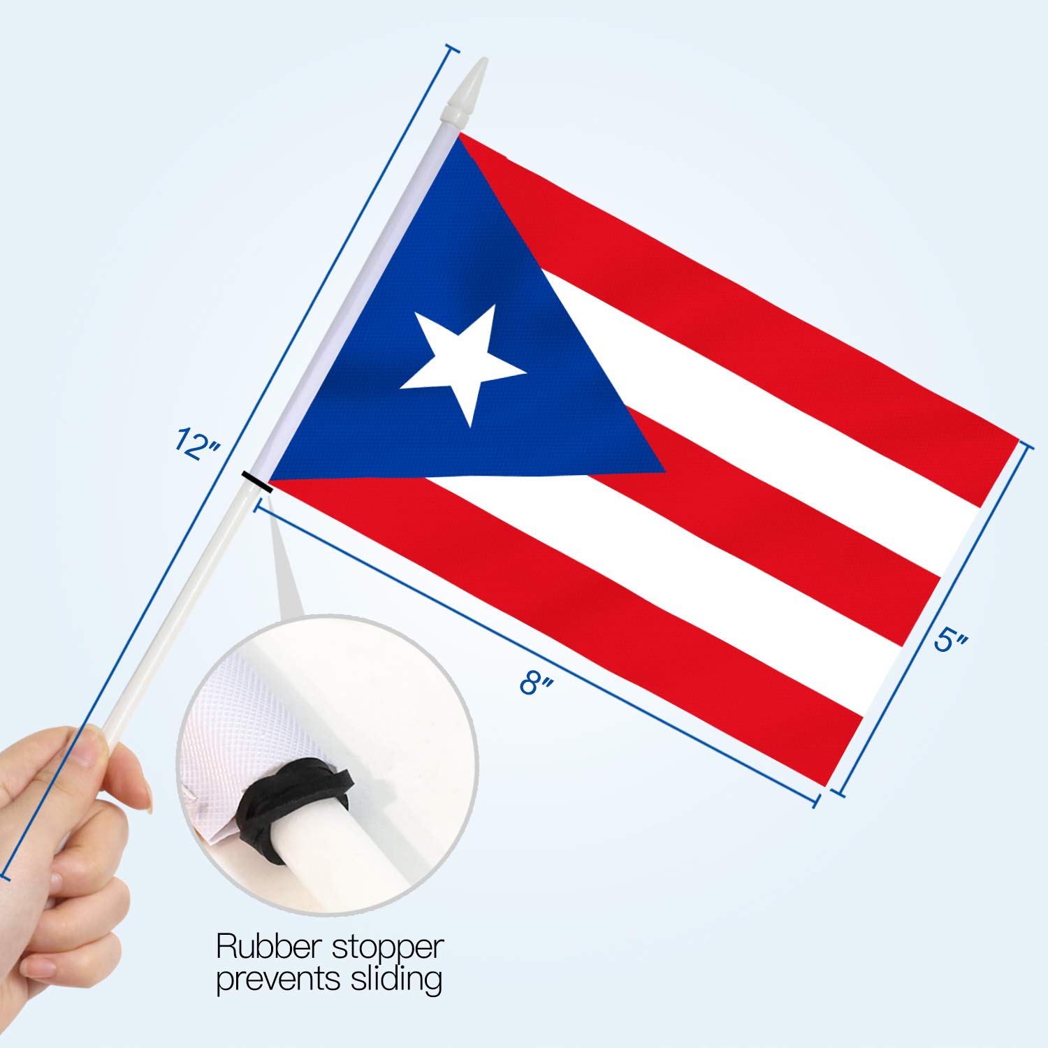 Snapklik.com : Anley Puerto Rico Mini Flag 12 Pack - Hand Held Small ...