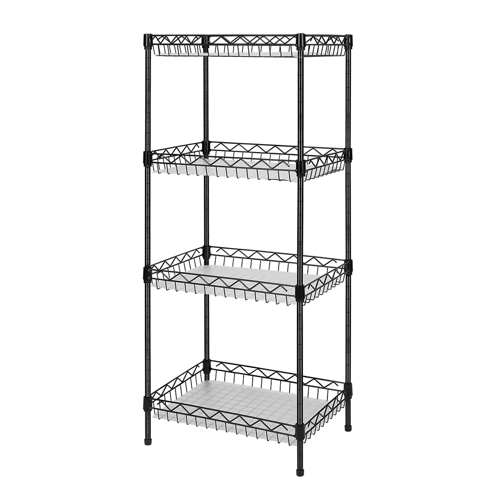 Amazon.com: Guangfoshun Storage Shelves, 4-Tier Wire Shelving Unit with ...