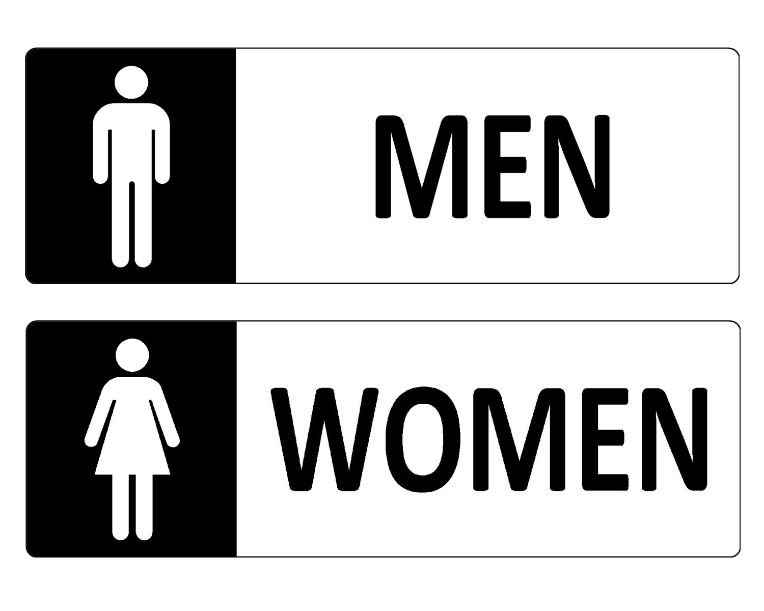 Buy (2 Pack) Men's & Women's Restroom Signs for Business, Self-Adhesive ...