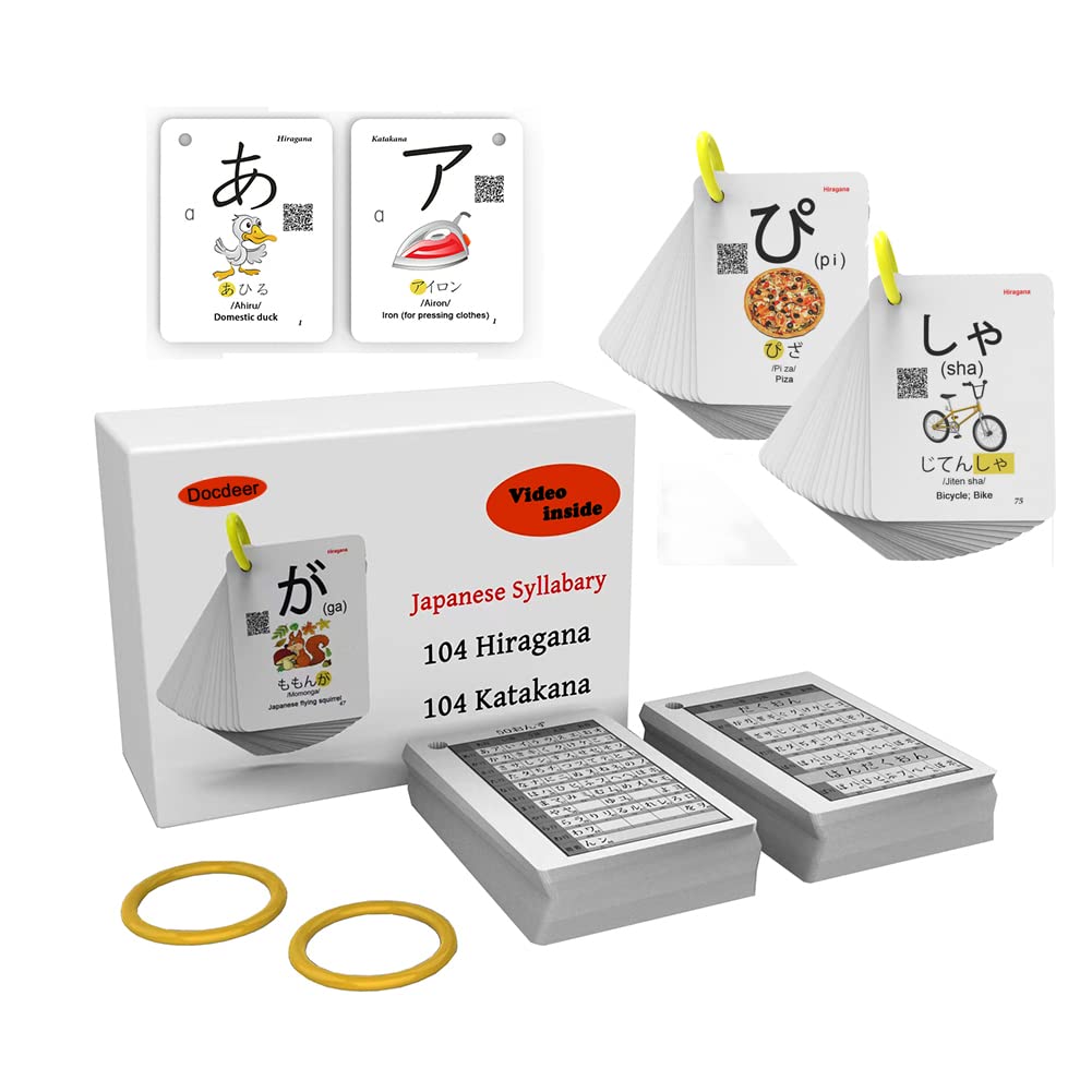 Buy Hiragana and Katakana Syllabary Alphabet Japanese Flash Cards for ...