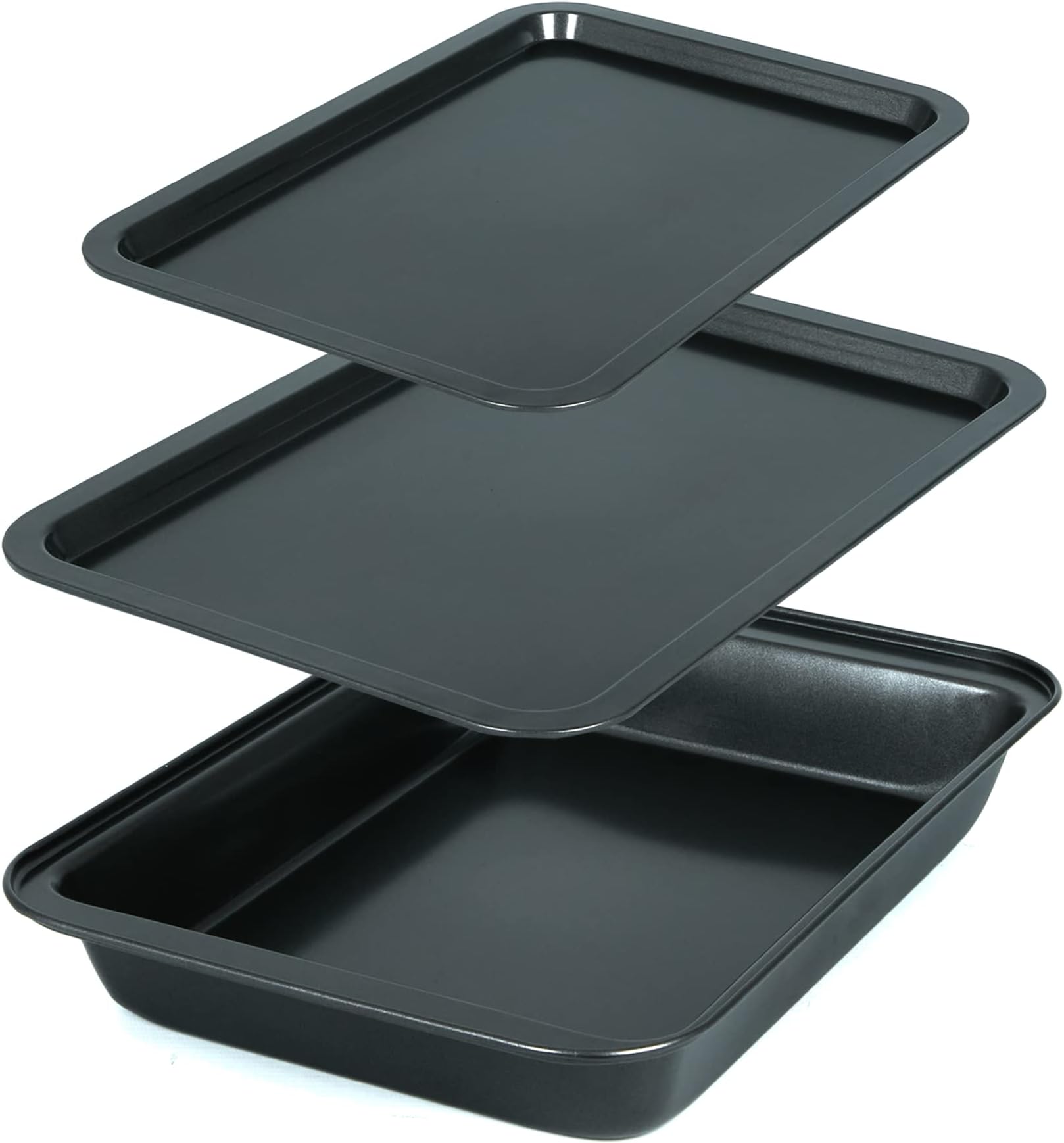 STARVAST Non Stick Oven Baking Trays, 3 Pieces Carbon Steel (PFOA Free ...