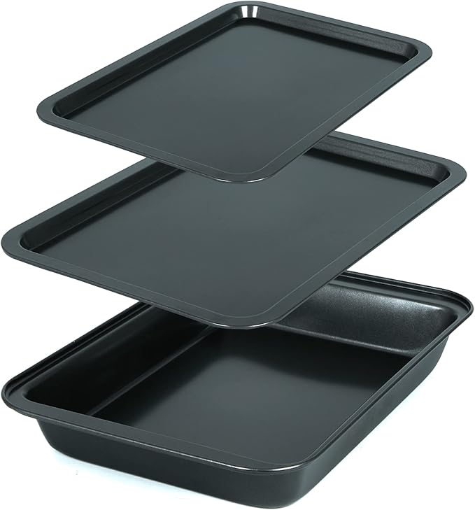 ZENO Baking Trays for Oven Non Stick - 3 Set | Baking Trays for Oven ...
