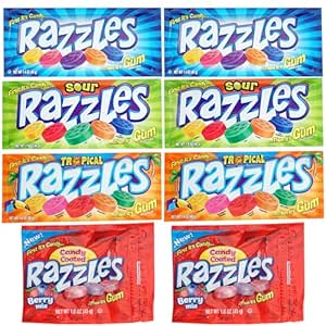 Amazon.com : Razzles Candy Gum, 8 Pack Gum Variety, 4 Flavors(2 packs ...