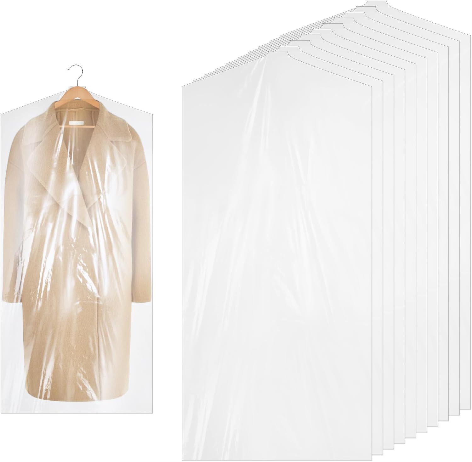 Amazon.com: 10 Pcs Garment Bags 60 x 120 cm Plastic Garment Bags Dry ...