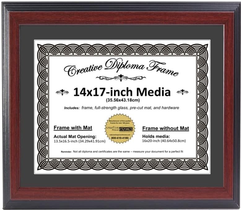 Amazon.com - Creative Picture Frames 14x17 Majestic Mahogany Diploma ...