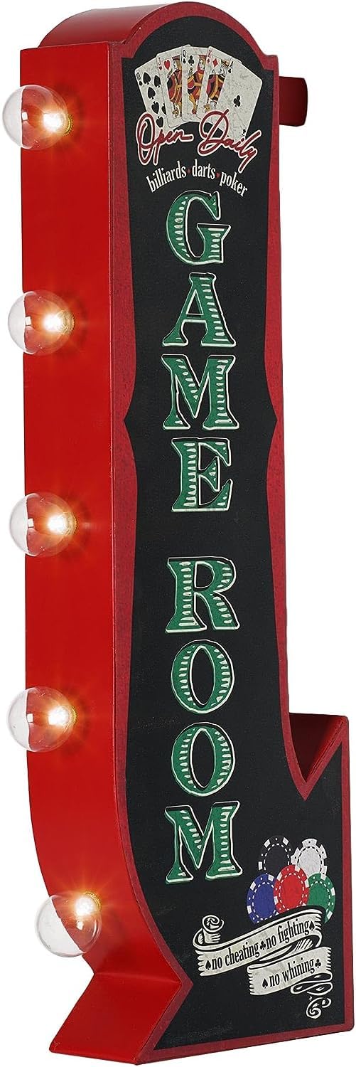 Amazon.com: Game Room Billiards Darts Poker Vintage Inspired Double ...