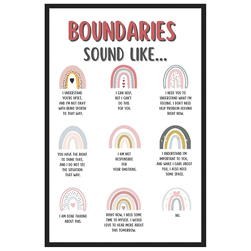 Amazon.com: Mental Health Classroom Poster - Boundaries Positive Quotes ...