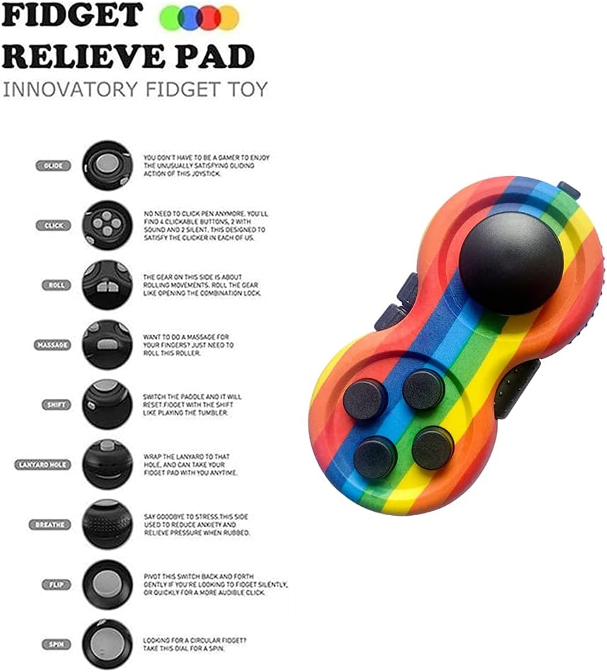 mciskin Fidget Pad Toys,Fidget Controller Stress Reducer,Fidget Dice ...