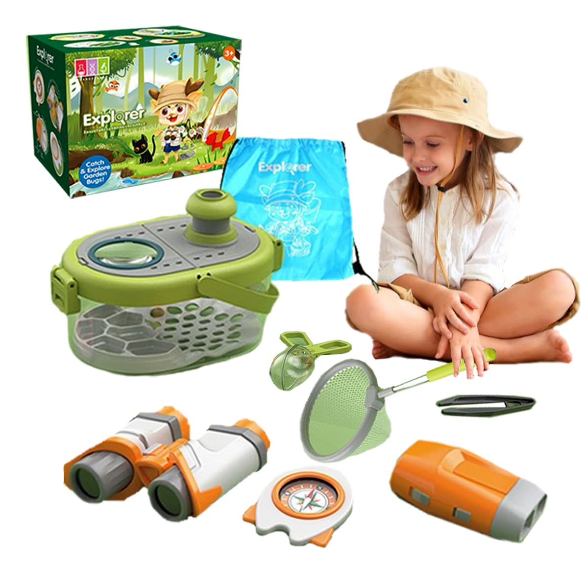Coo11 Outdoor Explorer Kit & Bug Catcher Kit for Kids, Binocular ...