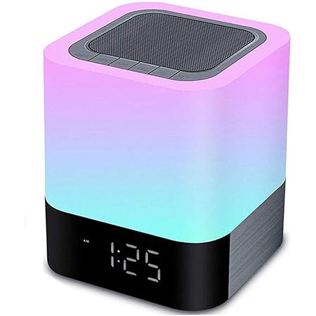 Amazon.com: Night Lights Bluetooth Speaker, Alarm Clock Bluetooth ...