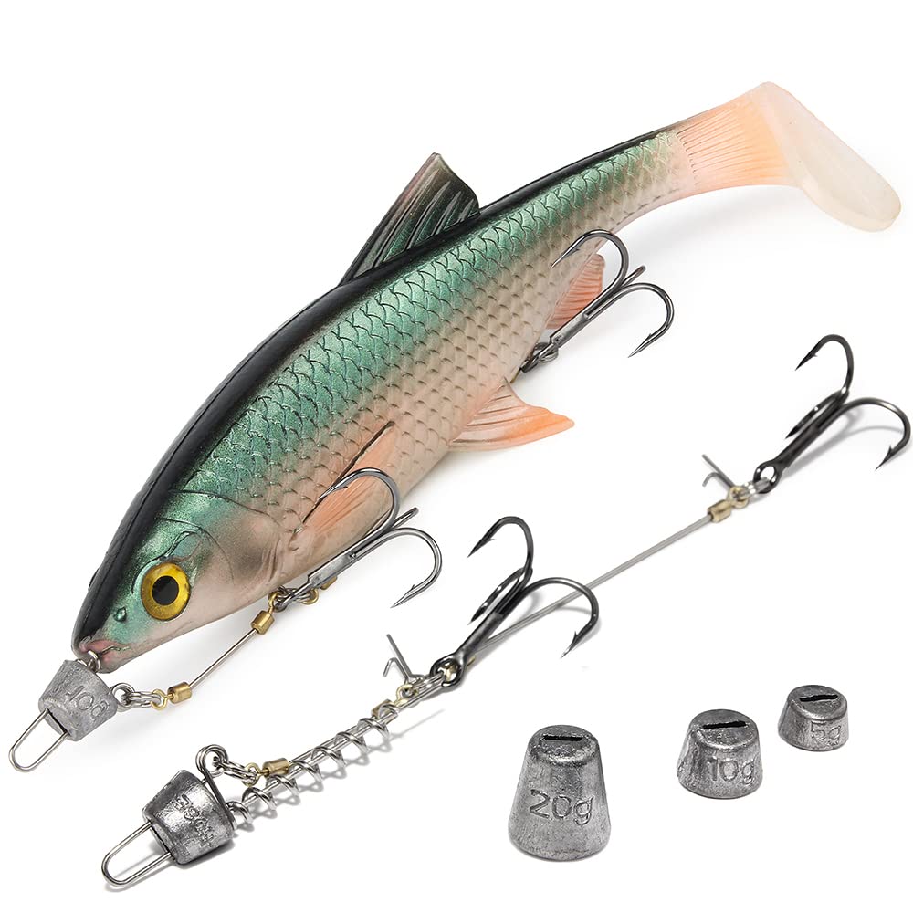 Amazon.com : 20cm Swimbait Soft Bait Fishing Lure With Stinger ...