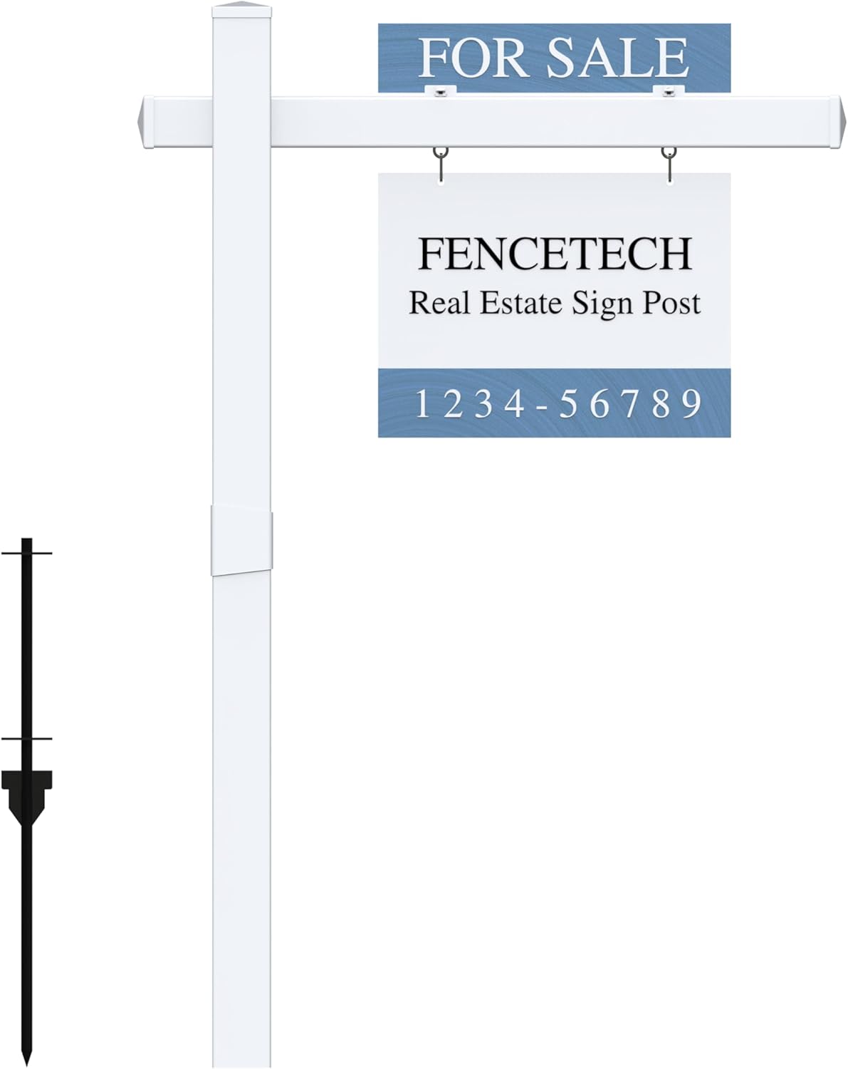 Amazon.com : FENCETECH Vinyl PVC Real Estate Sign Post 6' Tall, Realtor ...