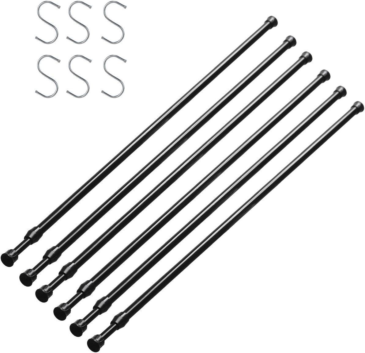 Amazon.com: Tension Rods, 4 Pack 28-48 Inches Adjustable Spring Steel ...